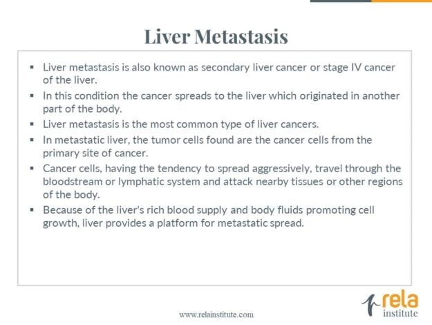 Liver Metastasis – The Secondary Liver Cancer - Rela Hospital